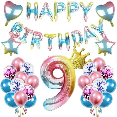 5th Birth ay Decorations, 40 Inch Rainbow Number 5 Balloon Set with Gra ...