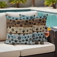 Animal Paw Print Outdoor Pillow Covers Set of 2 Dog Claws Pattern Brown ...