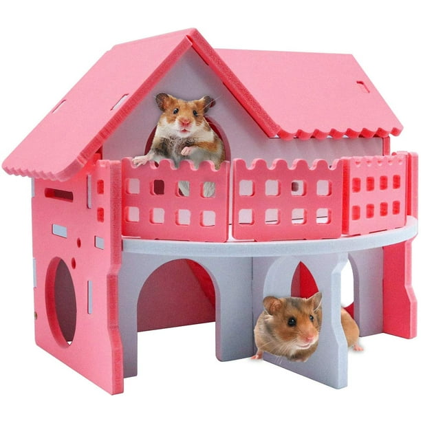 Wooden Hamster House - Assemble Wooden Small Animal Hideout Hut Play ...