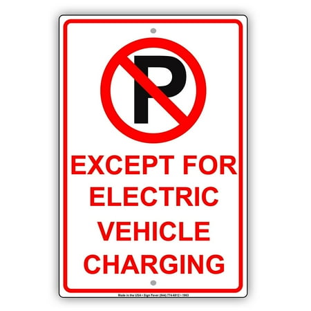 No Parking Except For Electric Vehicle Charging With Graphic ...