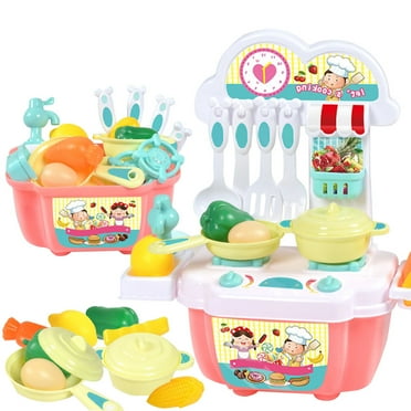 Kitchen Connection Portable Kids Kitchen Cooking Set Toy With Lights ...