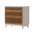 COZAYH 3-Drawer Distressed Woven Cane Front Accent Chest with Brass ...