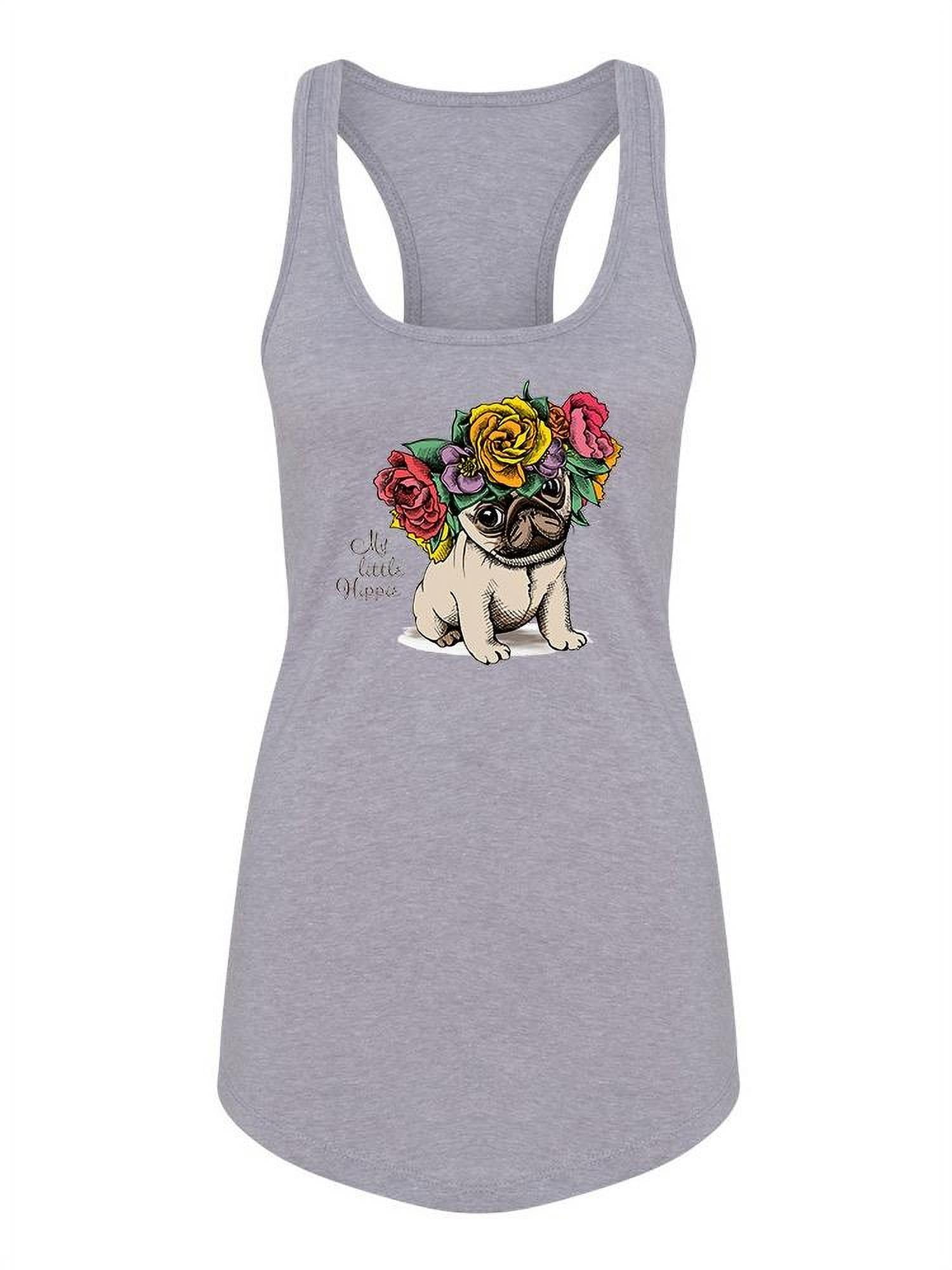 Little Hippie Pug Tank Women -Image by Shutterstock, Female Small ...