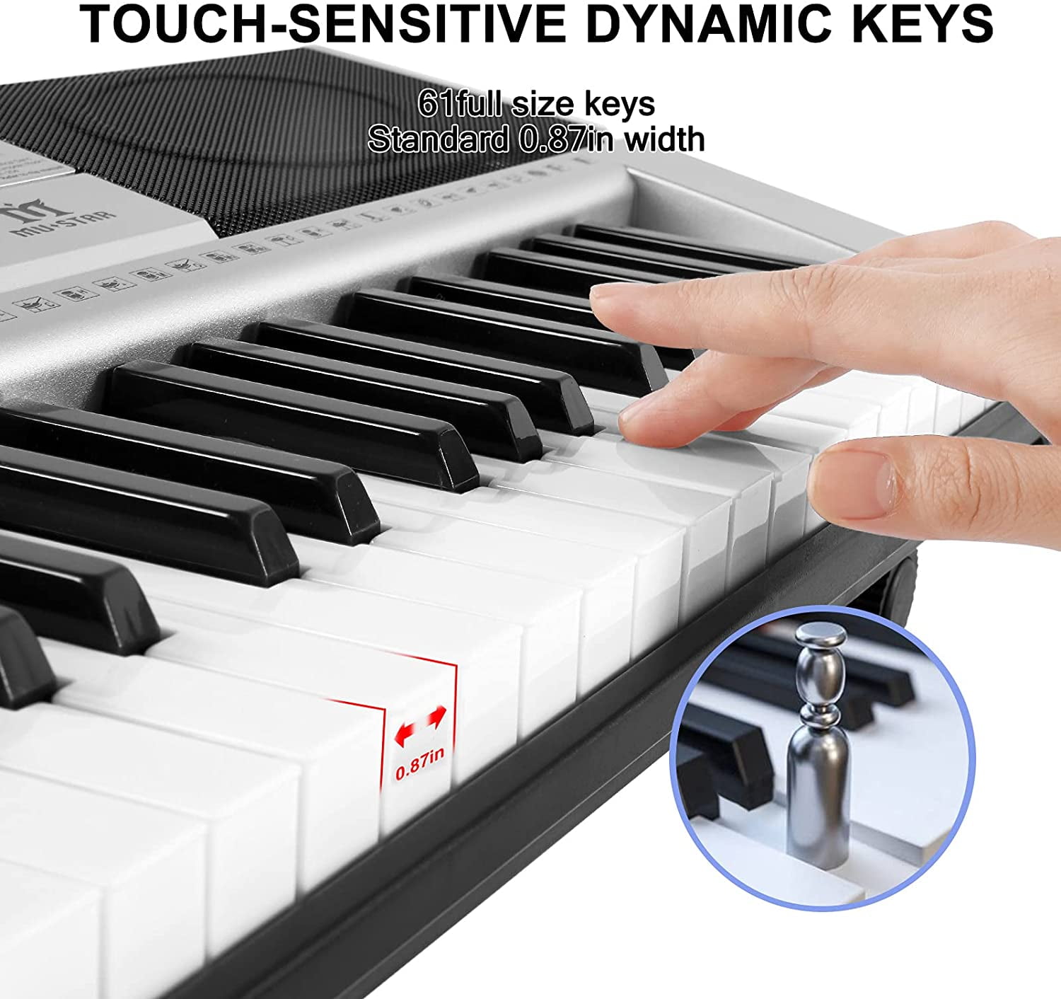 Buy Mustar Electric Keyboard Piano 61 keys, Lighted Keys, LCD Screen ...