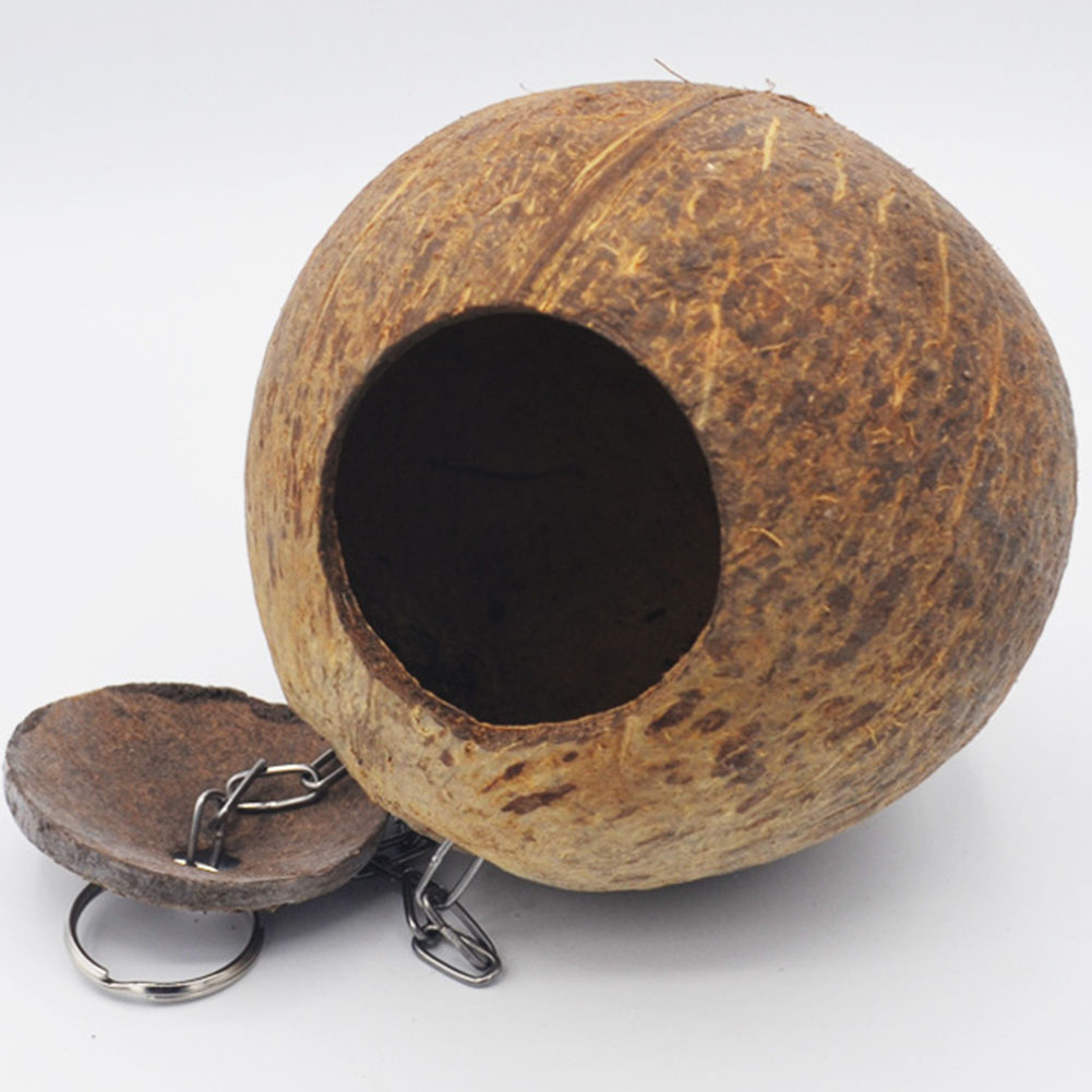 Natural Coconut Shell Parrot Nest Hut House Cage For Birds Coconut Natural Coconut Shell Parrot Nest Hut House Cage For Birds Coconut