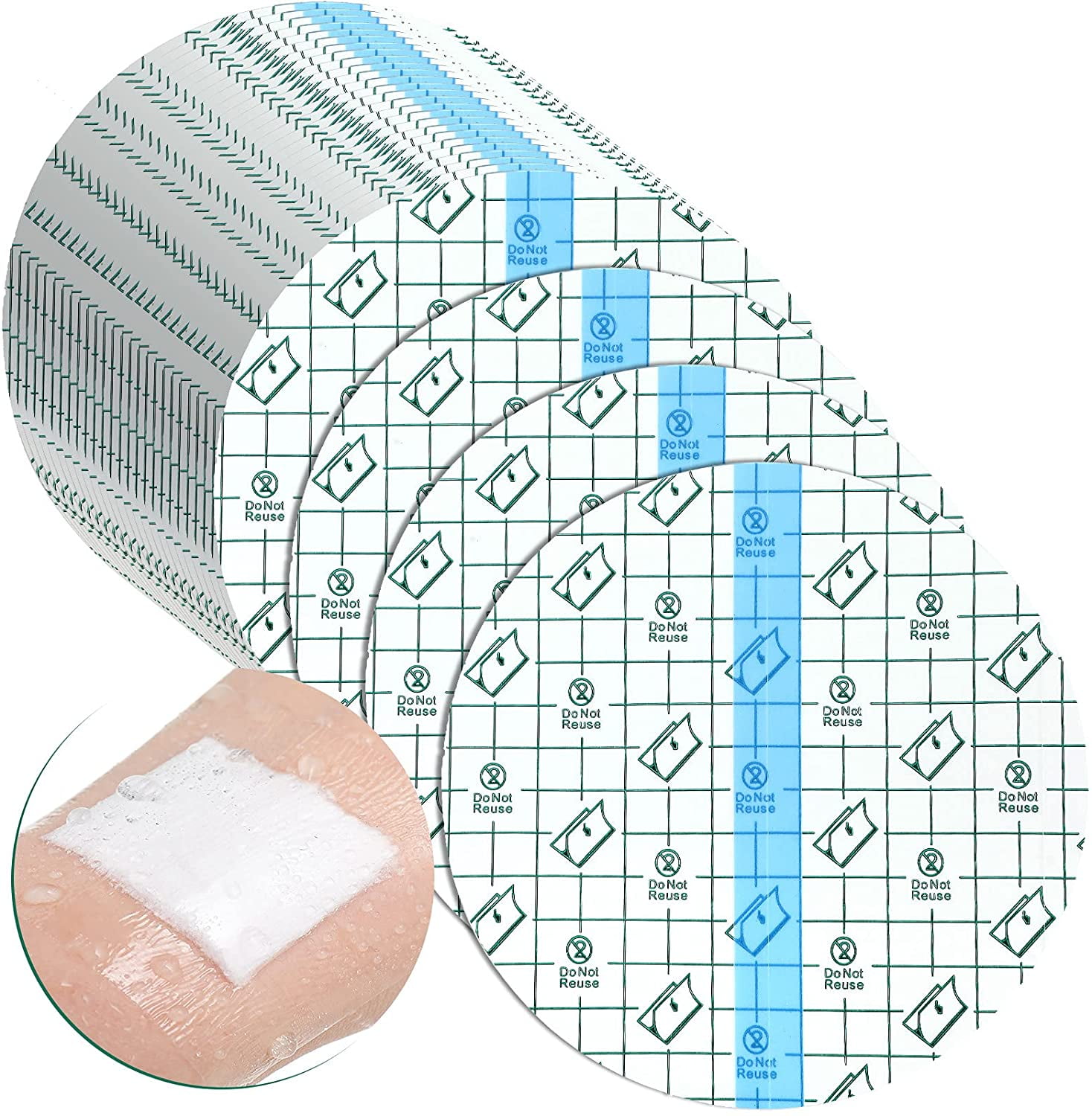JOYWEI50 Pieces Transparent Film Dressing Clear Waterproof Bandages ...