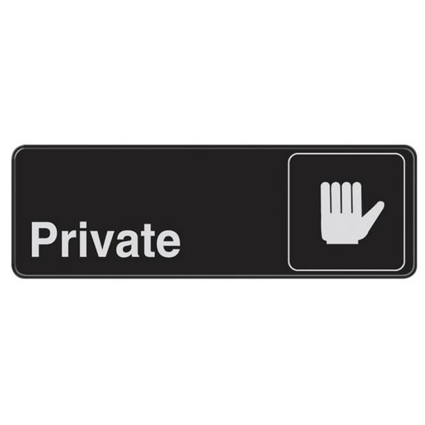 Hillman Group 841756 3 x 9 in. Black Plastic Private Visual Sign - 6 ...