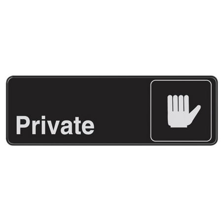 Hillman Group 841756 3 x 9 in. Black Plastic Private Visual Sign - 6 ...