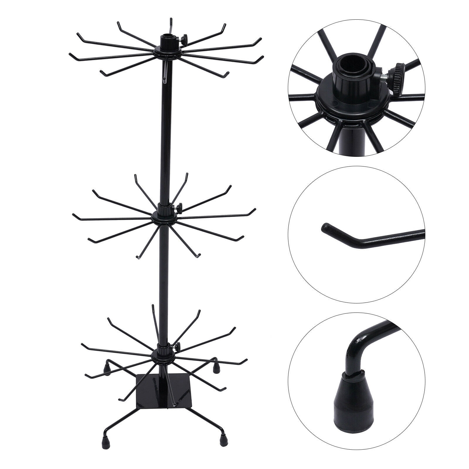 360 Degree Rotating Display Stand 3 Tier Counter Top Spinner Rack ...