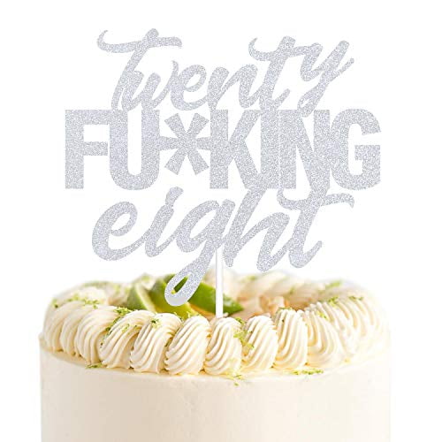 Twenty Eight Silver Glitter Cake Toppers 28 Years Old 28th Birthday ...