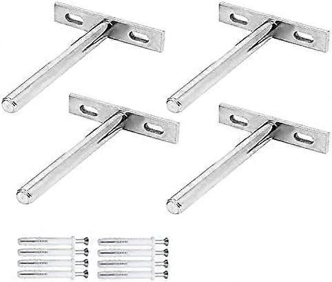 Pieces Invisible Floating Shelf Brackets Hidden Fixture T Shape Wall ...