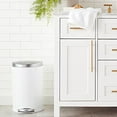 10 Liter / 2.3 Gallon Small Semi-Round Bathroom Step Trash Can, White ...