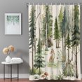 Bathroom Shower Curtain Animals Bear Deer Fox Rabbit Waterproof Shower ...