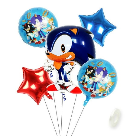 HEIBIN 5 Pieces of Sonic The Hedgehog Helium Balloons for Sonic The ...