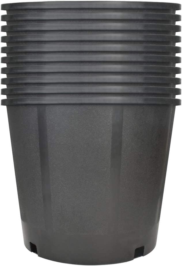 Pro Cal 10 Gallon Premium Nursery Black Plastic Planter Garden Grow ...