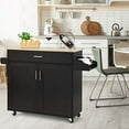 Kitchen Island Rolling Kitchen Cart with Spice and Towel Rack Large ...