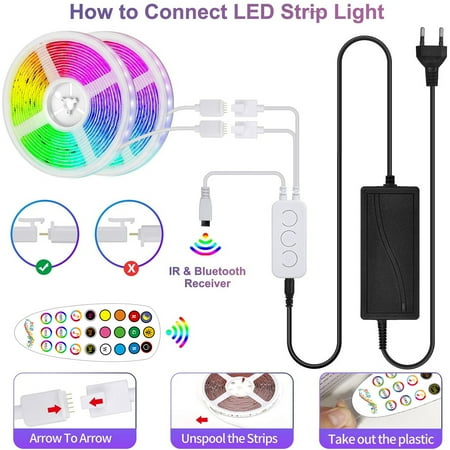 Tatum88 LED Strip 10m 300 LEDs, LED String Lights LED Symphony Lights ...