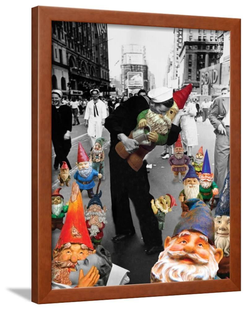 Garden Gnomes VJ Day, Figurative Framed Art Print Wall Art by Barry ...