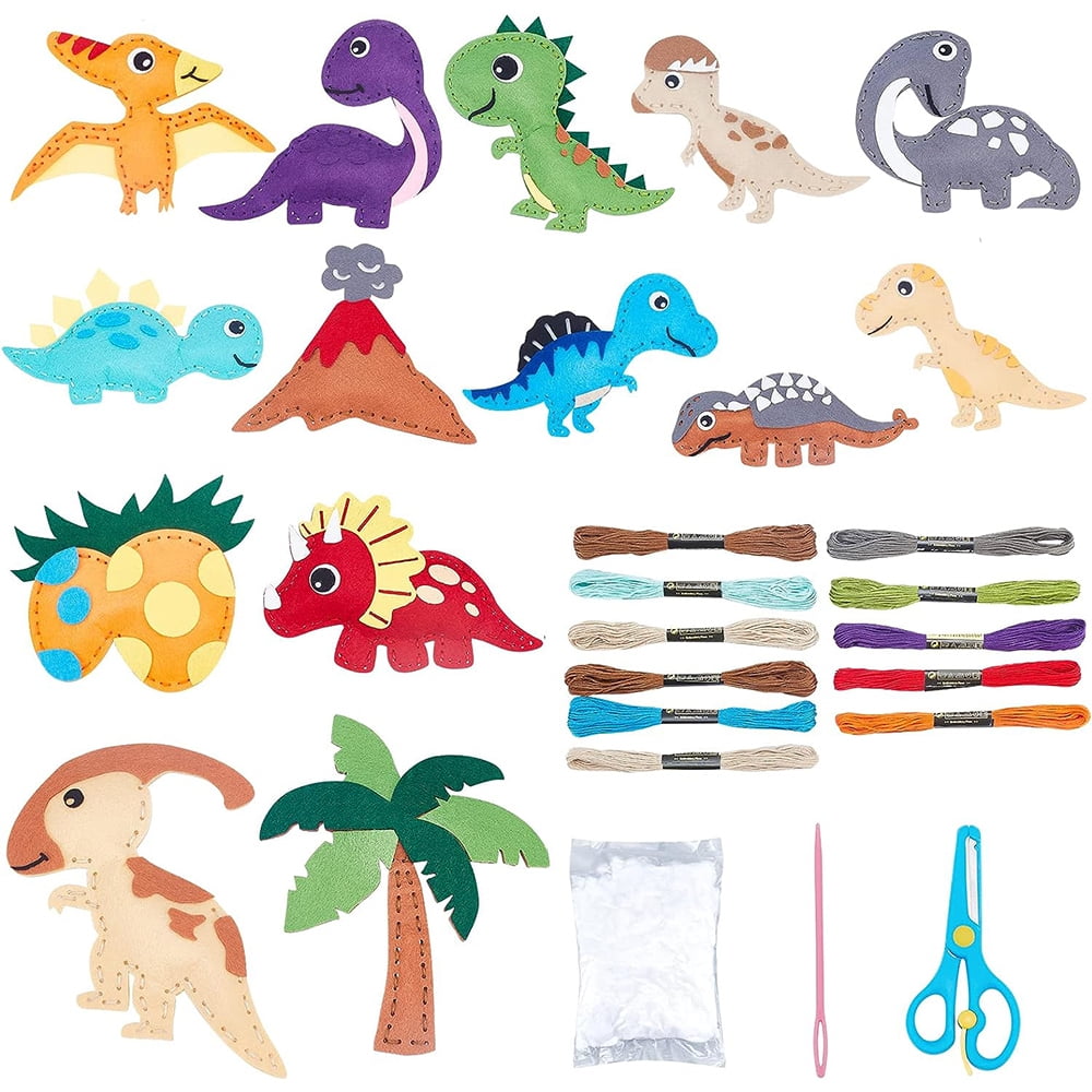 Dinosaur Sewing Craft Kit DIY Kids Craft and Sew Set for Girls and Boys ...