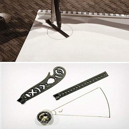 Draw Tool Design Drawing Curved Metallic Multi-function EDC Ruler Mini ...