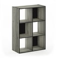 Furinno Pelli Cubic Storage Cabinet, 3x2, French Oak Grey/Black ...