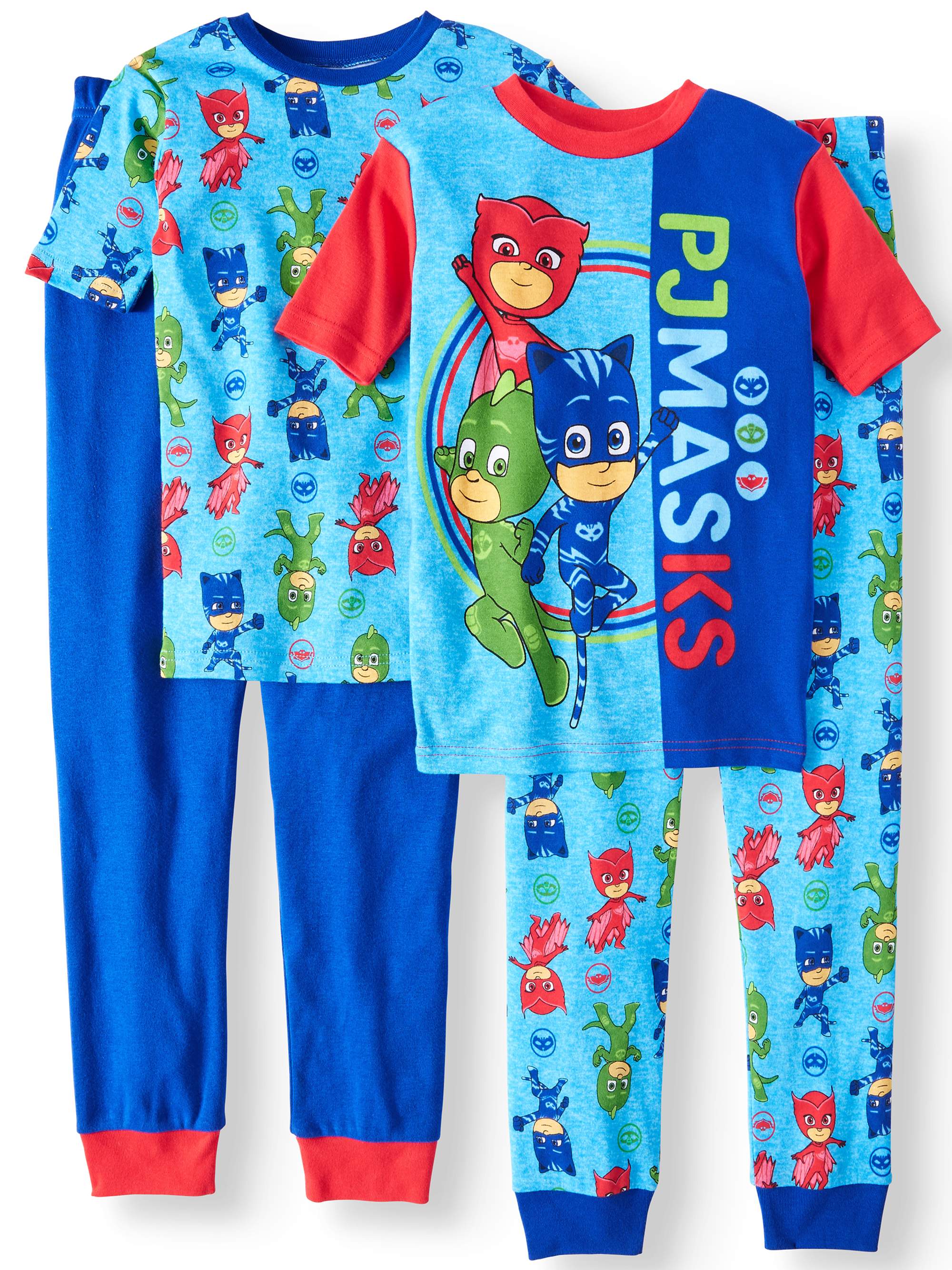 PJ Masks PJ Masks Boys 4 8 4 Piece Cotton Pajama Set Walmart