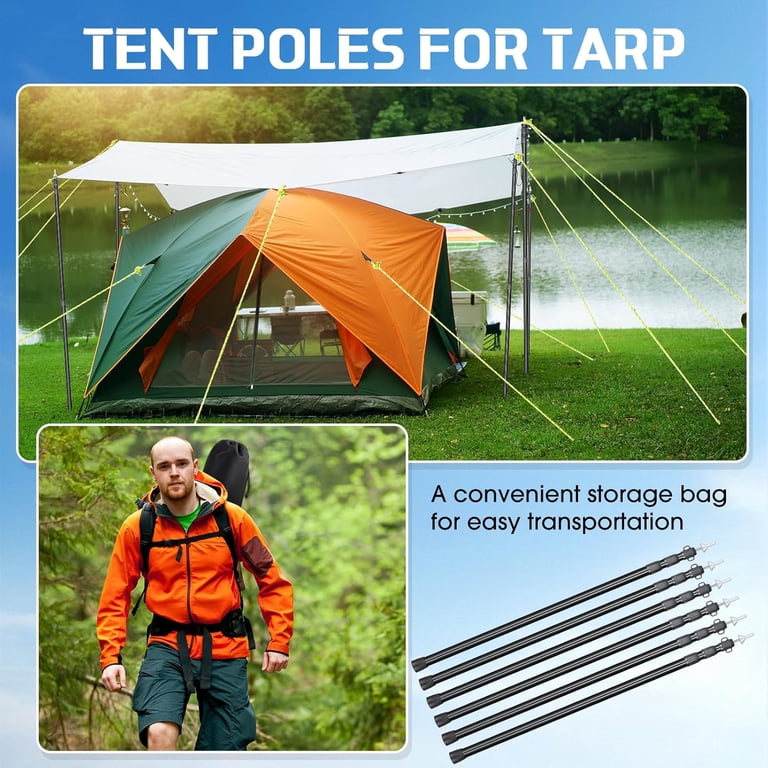 Tent Tarp Suv Tent Tent Poles SANLIKE Camping Tarp Pole Aluminum ...
