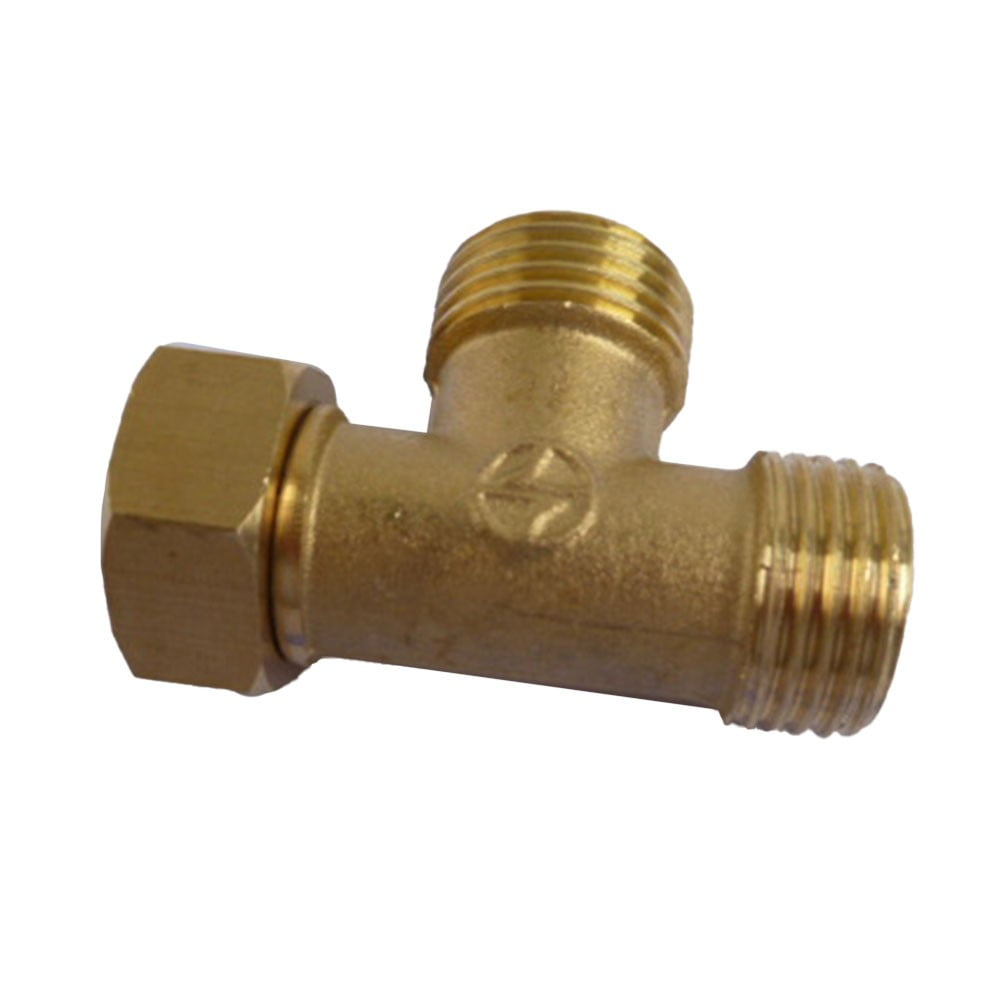 Geege 1/2 Inch Brass Tee Threaded Connector Garden Hose 3 Way Brass ...