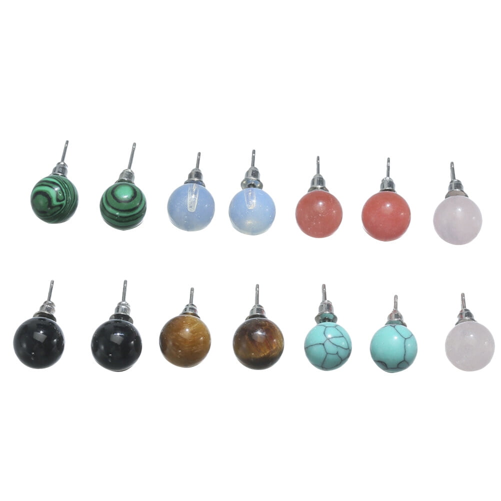 Click here for Cosmobetty 7 Pairs Turquoise Earrings Natural Ston... prices