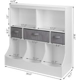 UTEX Kids Toy Box and Bookshelf Combo, Wooden Children's Playroom ...