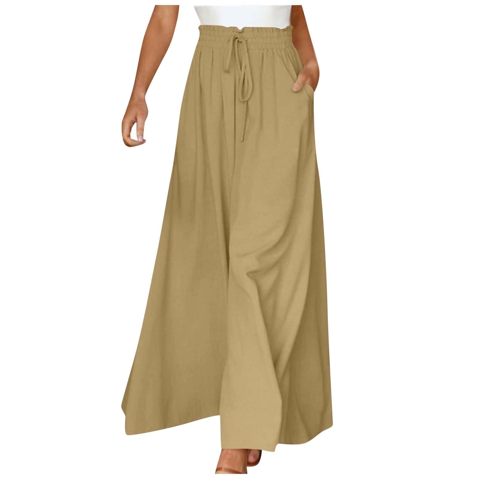 Click here for Yuyuzo Womens Wide Leg Pants Solid Color Elastic W... prices