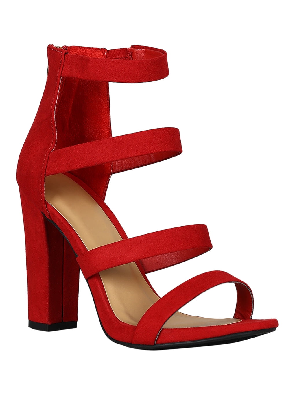 Women Open Toe Strappy Ladder-Up Chunky Heel Sandal 18449 - Walmart.com