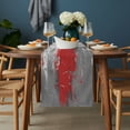 Abstract Art Cotton Linen Table Runner Red Grey Wall Mottled Texture ...