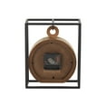 DecMode Brown Metal Clock - Industrial Style Mantel Clock - Walmart.com
