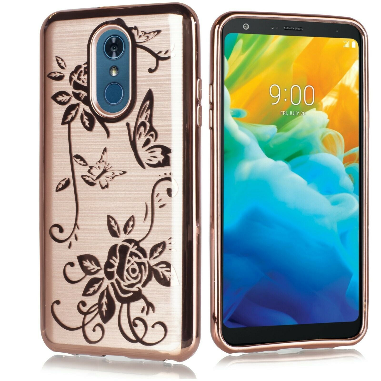 for 6.2" LG Stylo 4 Case, LG Q Stylus Graphic Brushed Raised Bevel ...