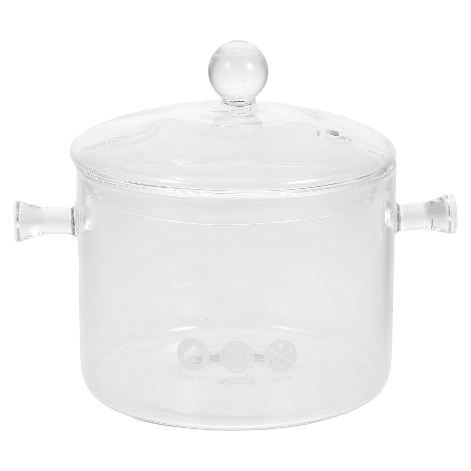 Cacerola de vidrio con tapa, olla y sartén para estufa, utensilios de ...