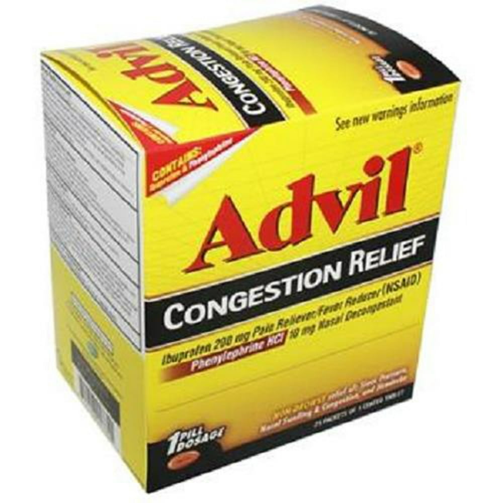 ADVIL CONGESTION RELIEF 1 pk Each ( 25 in a Pack ) - Walmart.com ...