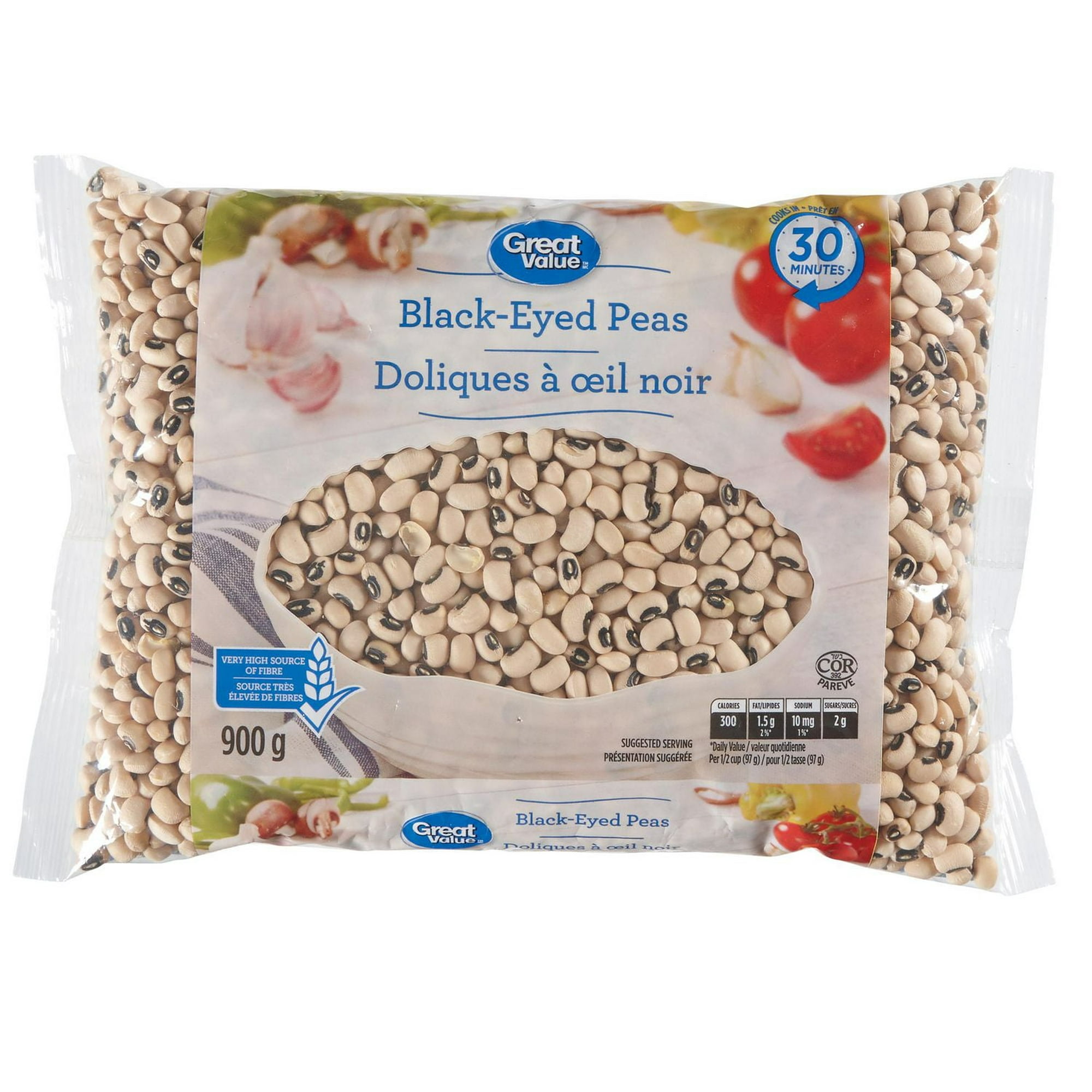 Click here for Great Value Black Eyed Peas 900 G prices