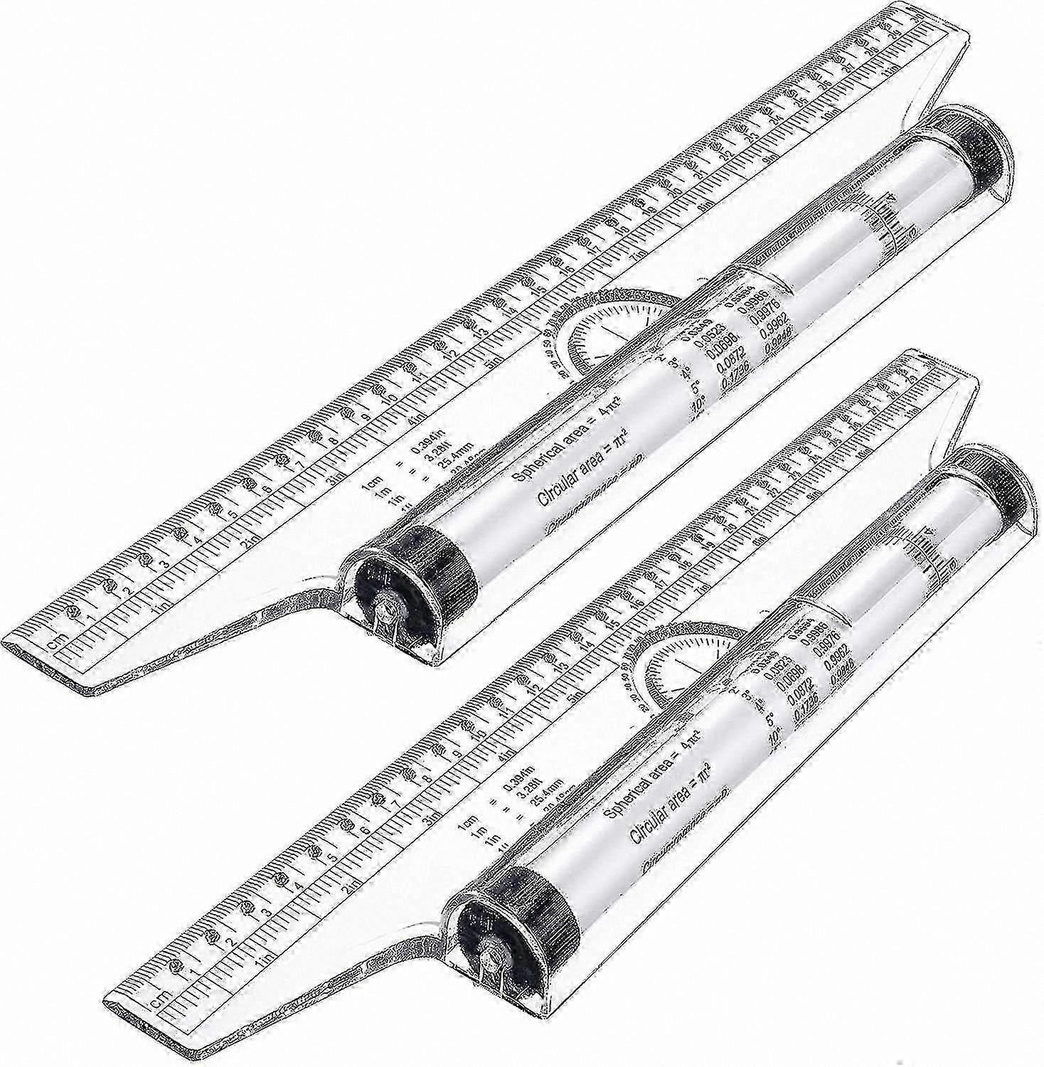 2-Pack Measuring Rolling Rulers, Plastic Parallel Drafting Tools for ...