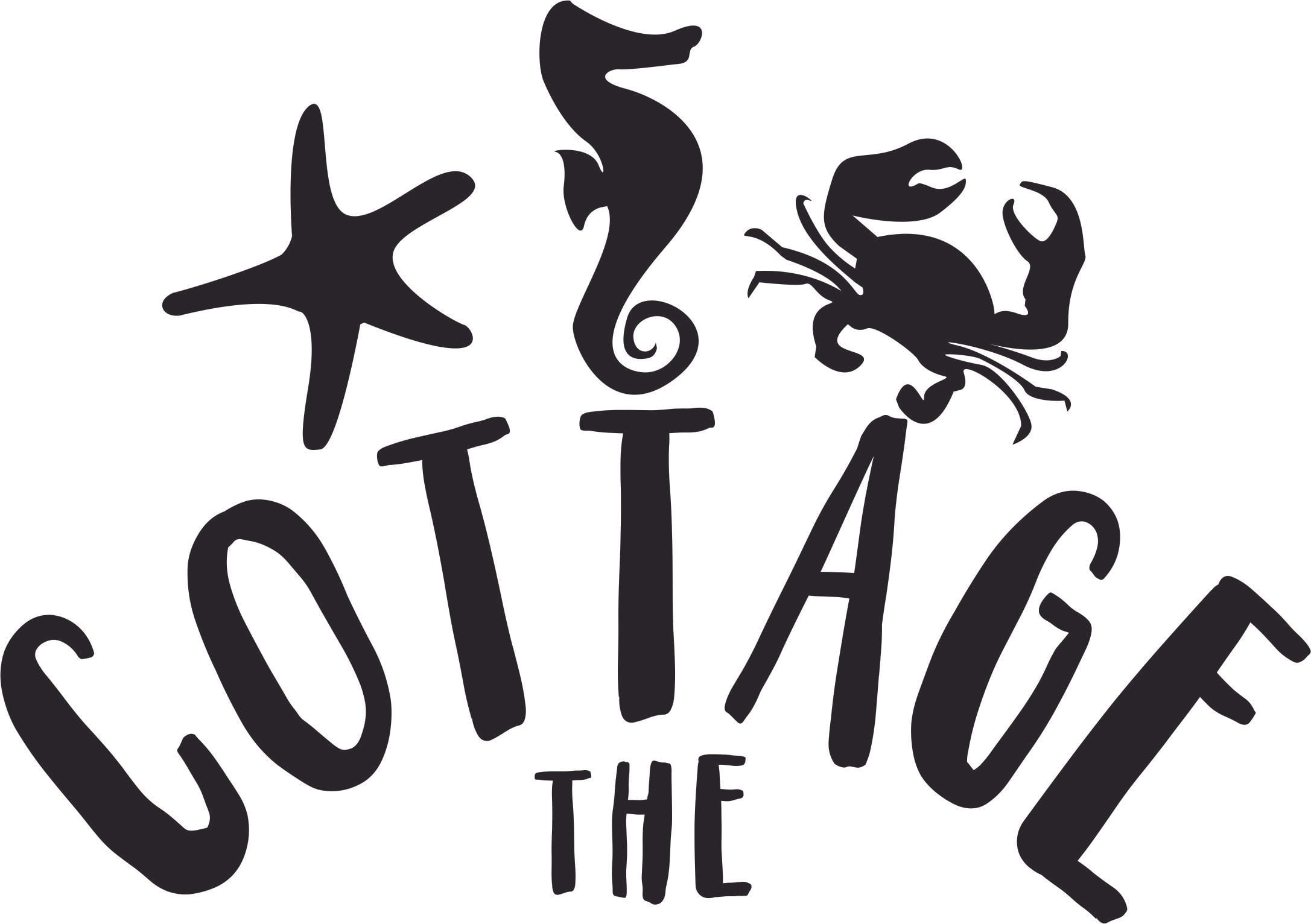 The Cottage Travel Sea Beach Lettering Wall Sticker Art Design Decal ...