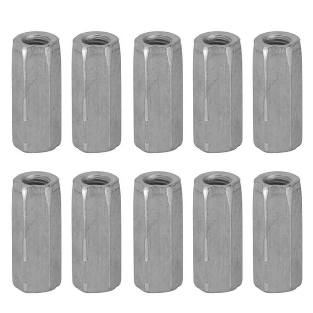 Tuercas largas, 10 piezas Tuerca de varilla larga Tuerca de acero al ...