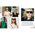 Feisedy Vintage Square Cat Eye Sunglasses Women Trendy Cateye