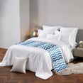 Blue Gradient Bed Runner King Size Water Ripple Soft Bed Scarf for Foot ...