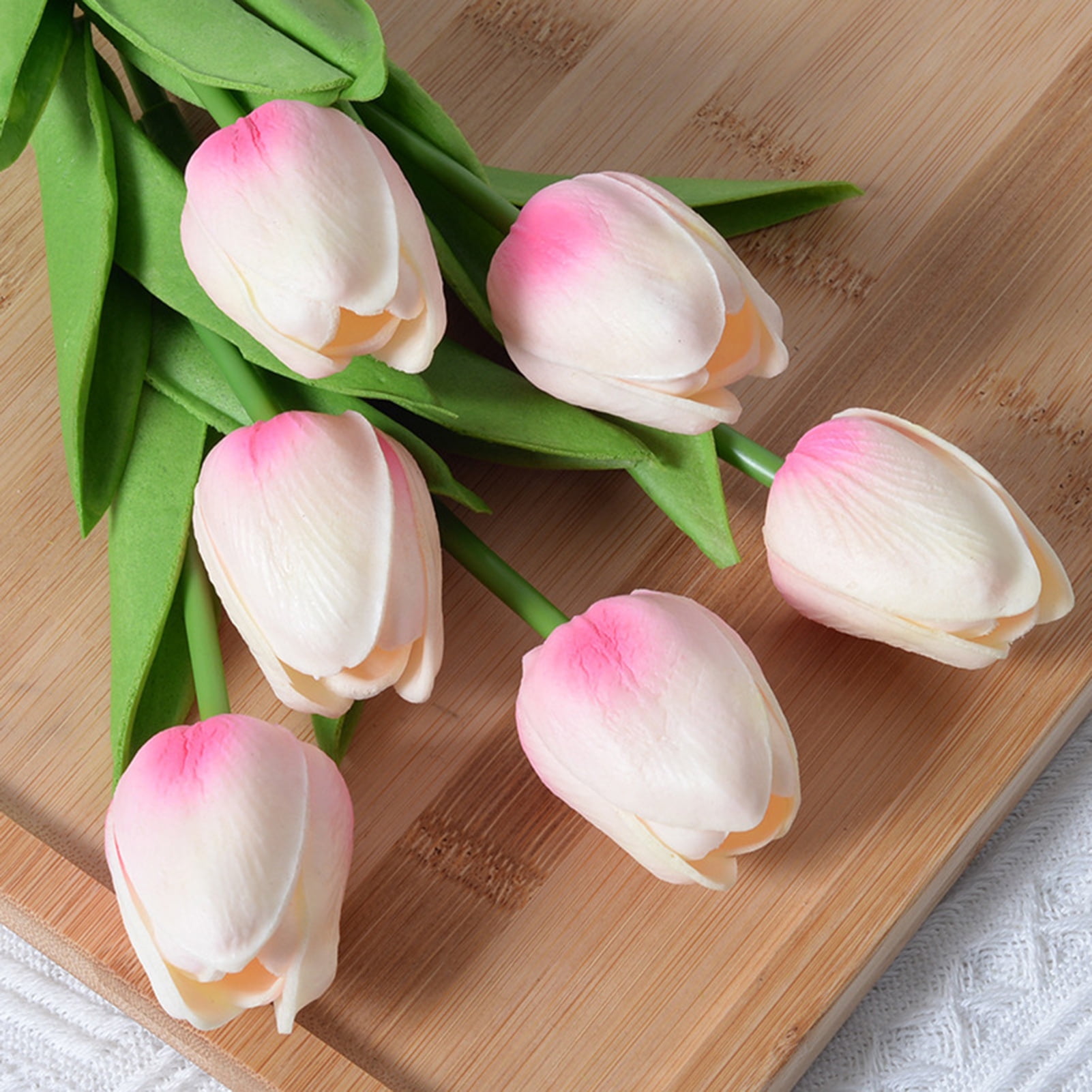 6Pcs Tulips Artifical Flowers Real Touch Faux Tulip Stems PU Tulip ...