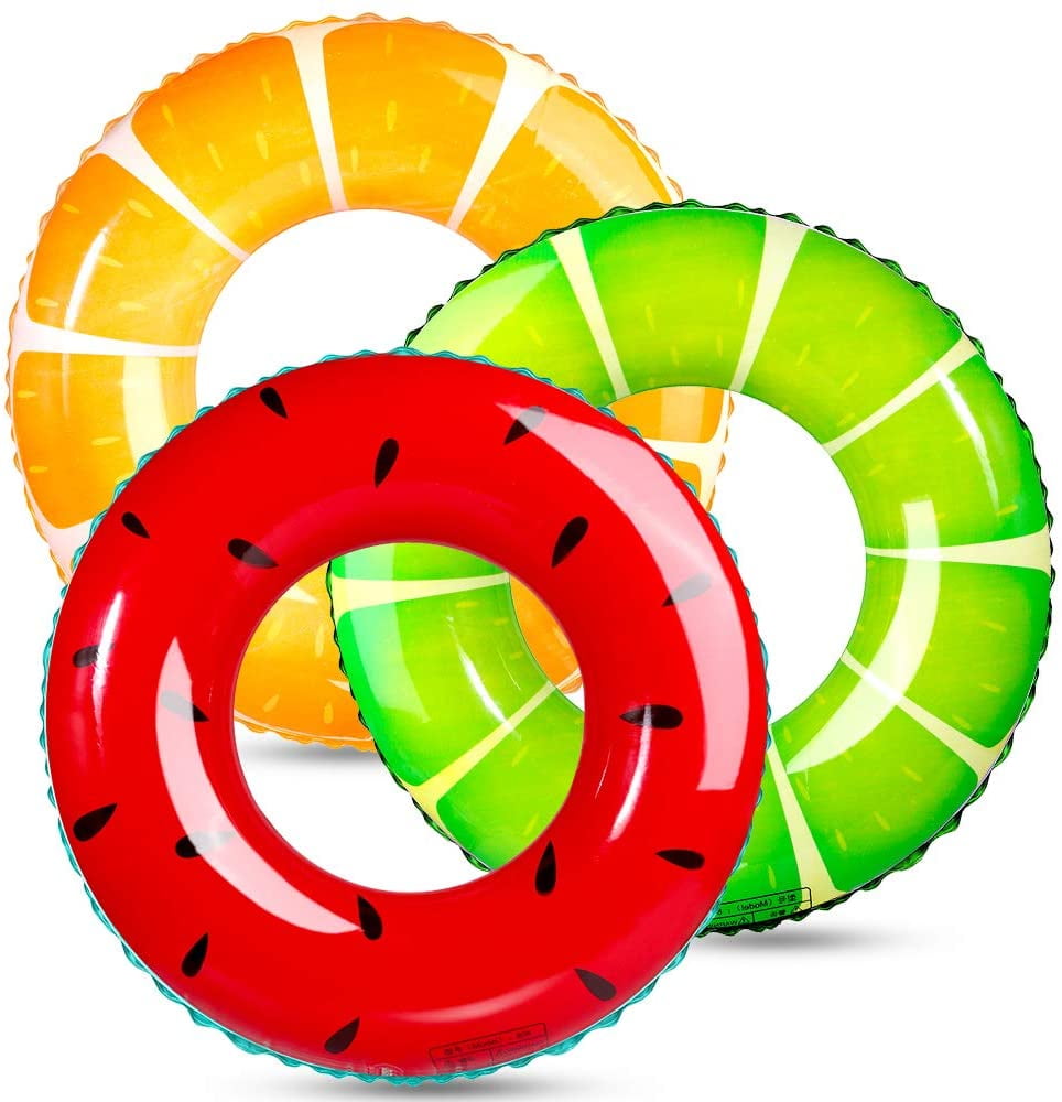 LISM 3 Pack Swimming Rings for Kids Adults, Inflatable Pool Floats ...