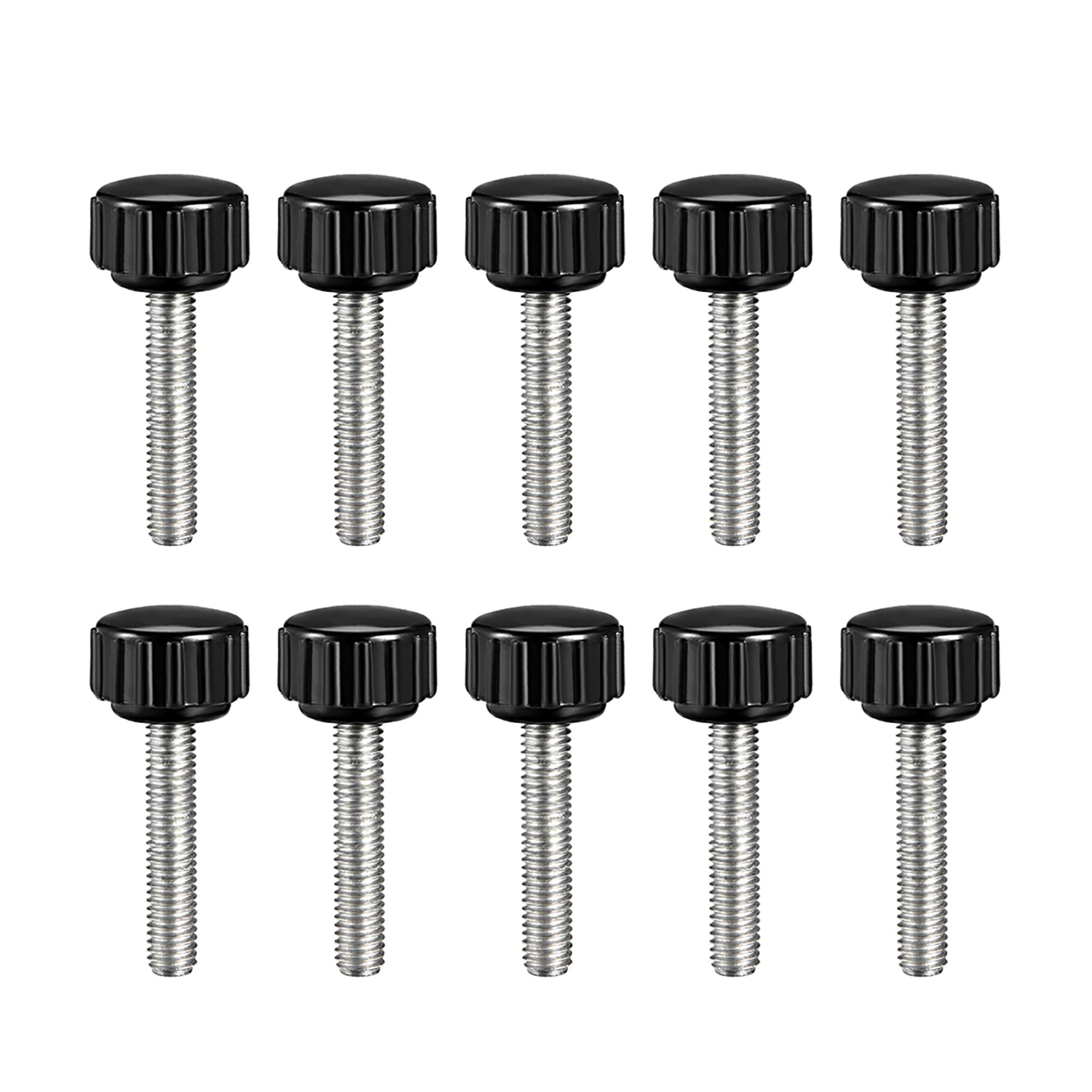 Uxcell M5 x 25mm Male Thread 15mm Round Head Knurled Clamping Knobs 10 ...