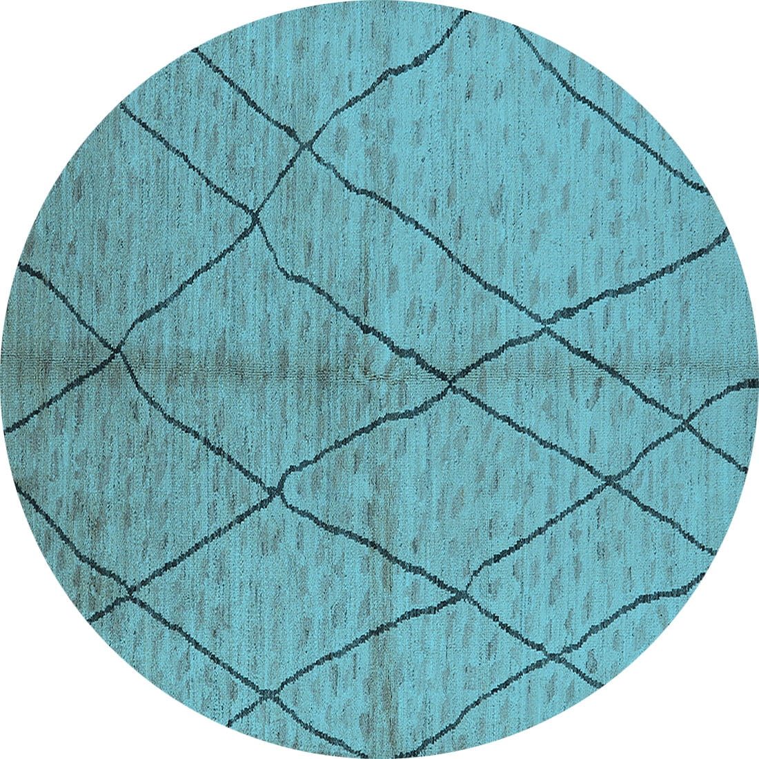 Ahgly Company Indoor Round Solid Light Blue Modern Area Rugs, 7' Round ...