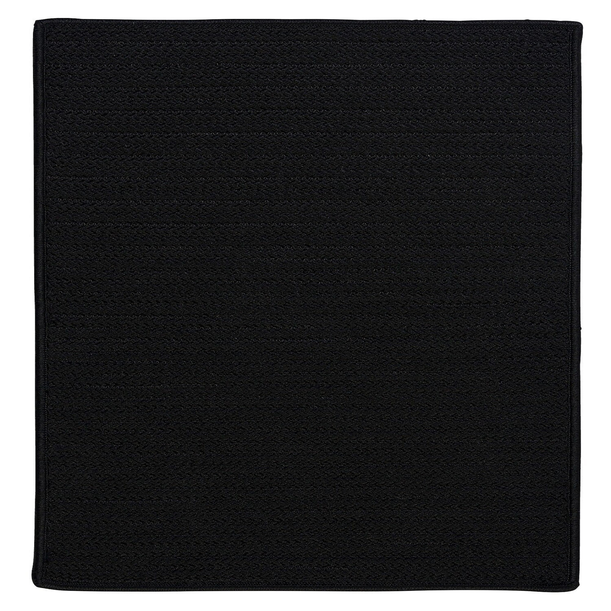 12' Jet Black Square Braided Area Throw Rug - Walmart.com