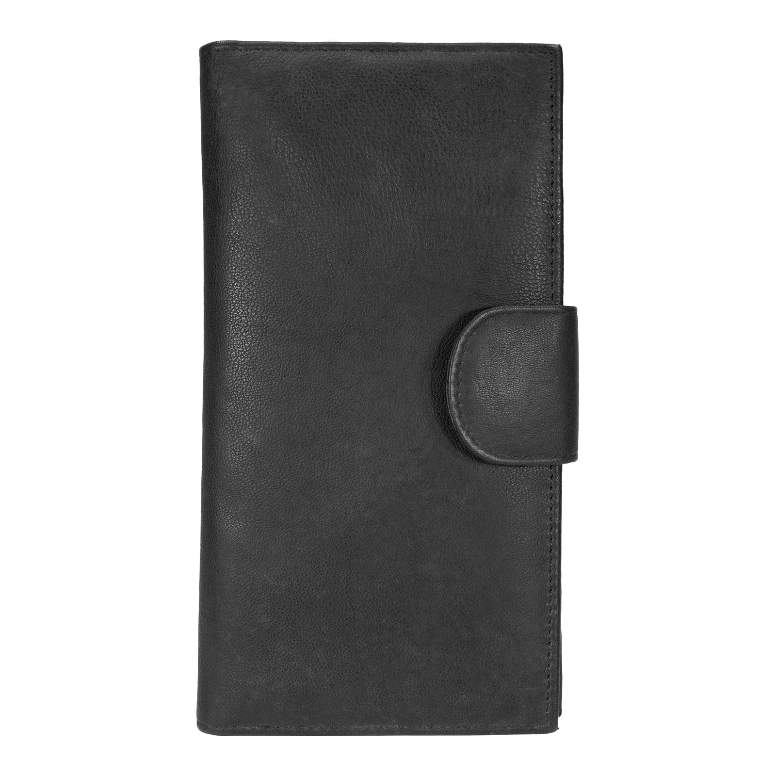 Paul Walter Genuine Leather Black Checkbook Cover Organizer for Unisex ...