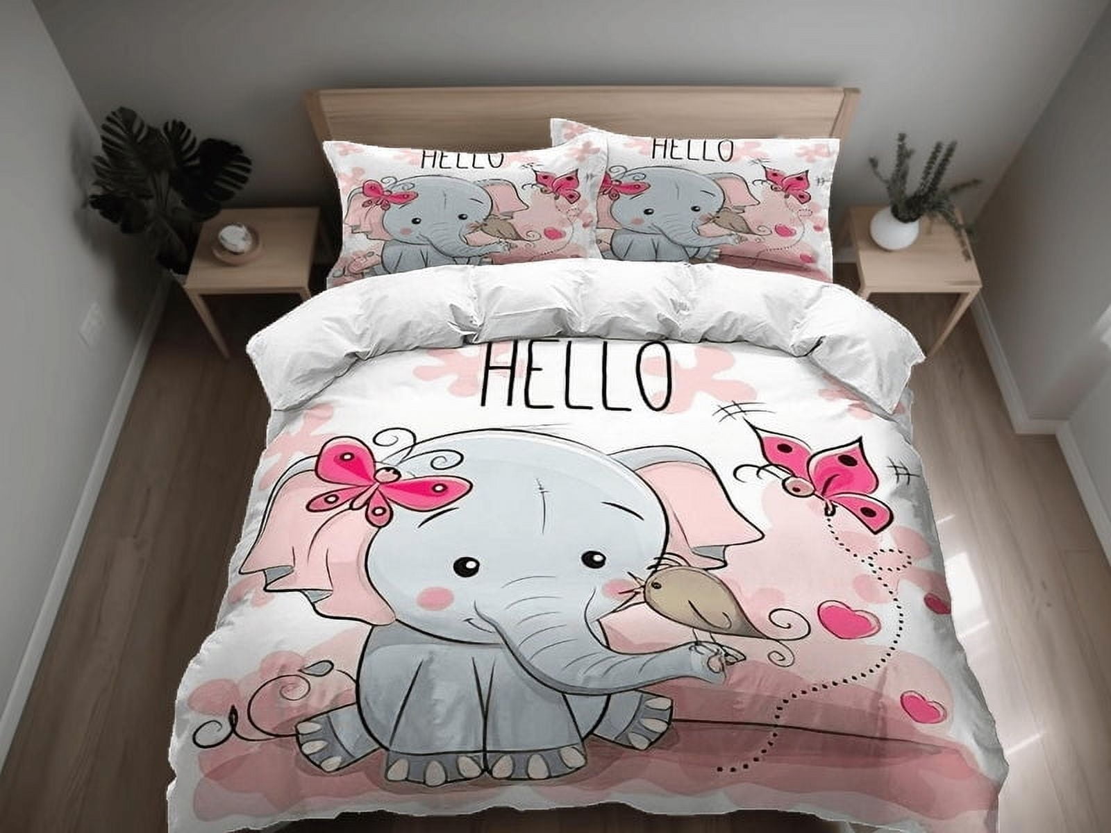 Hello Elephant Juego de Funda Nórdica, Ropa de Cama Infantil, Cama ...
